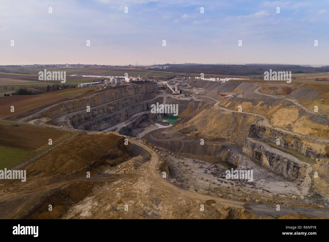 aerial view of a quarry Stock Photo - Alamy