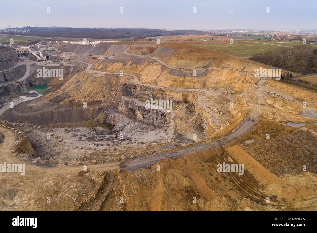 aerial view of a quarry Stock Photo - Alamy