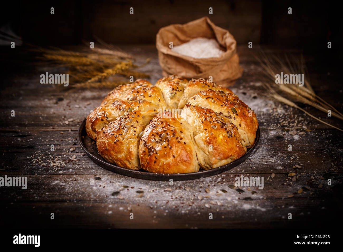 Homemade rustic triangle buns Stock Photo - Alamy