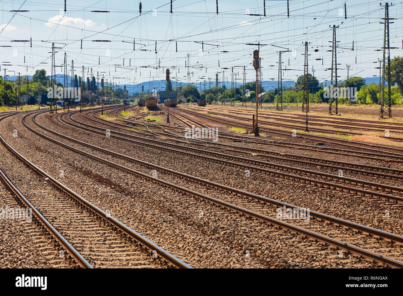 Railway Station Tracks Stock Photo - Alamy
