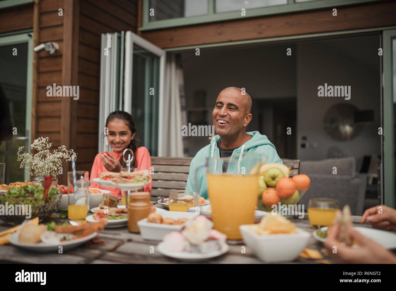 Breakfast Outside Holiday Cottage Stock Photo - Alamy