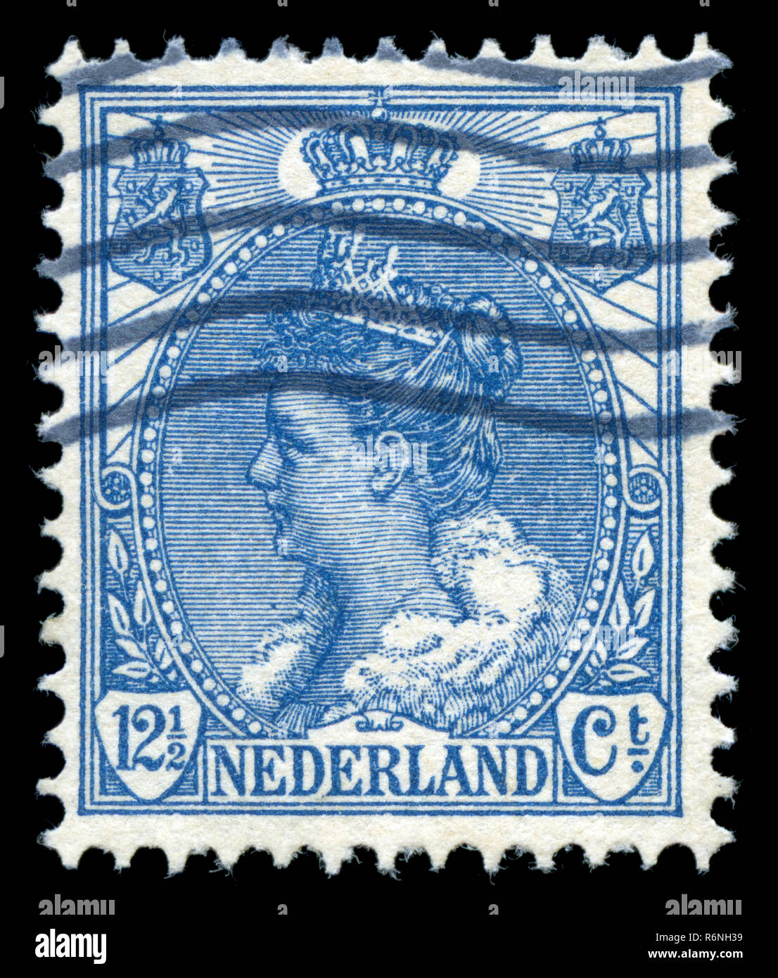 Postage stamp from the Netherlands in the Queen Wilhelmina series ...