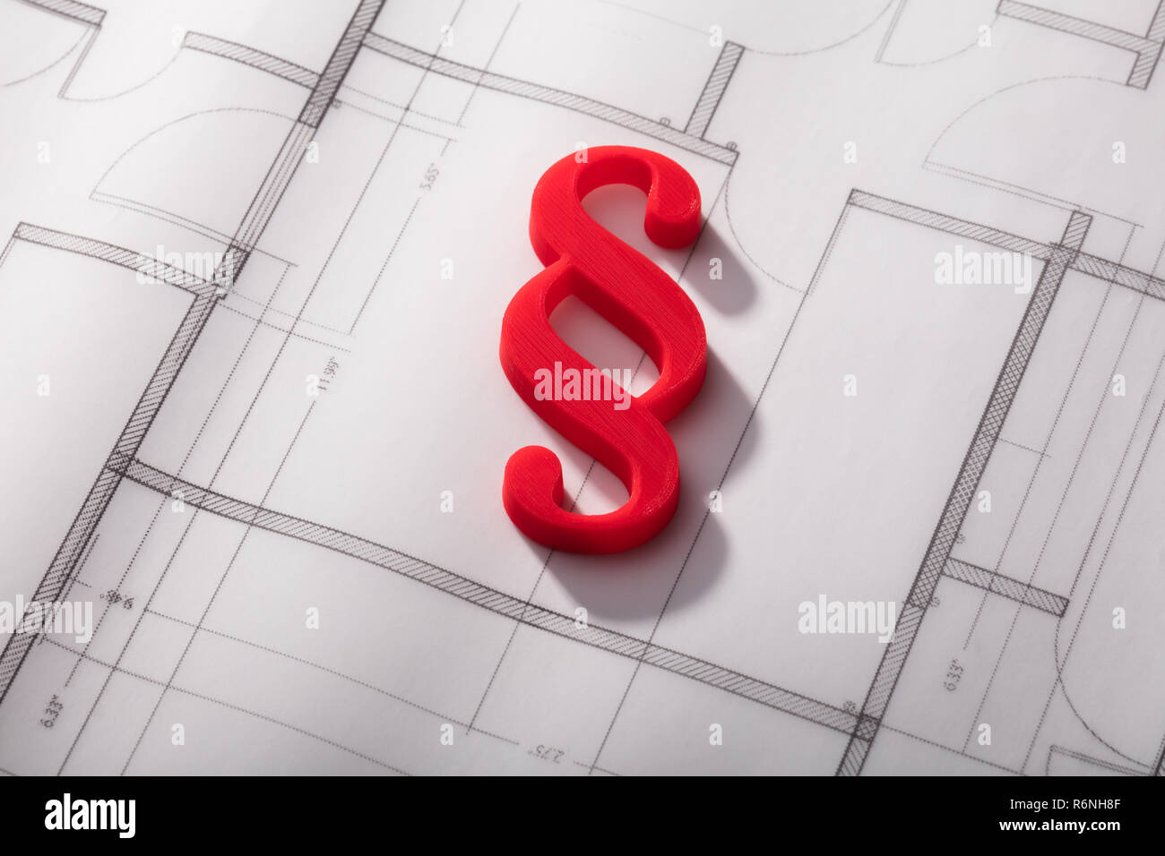 Red Paragraph Symbol On Blueprint Stock Photo - Alamy