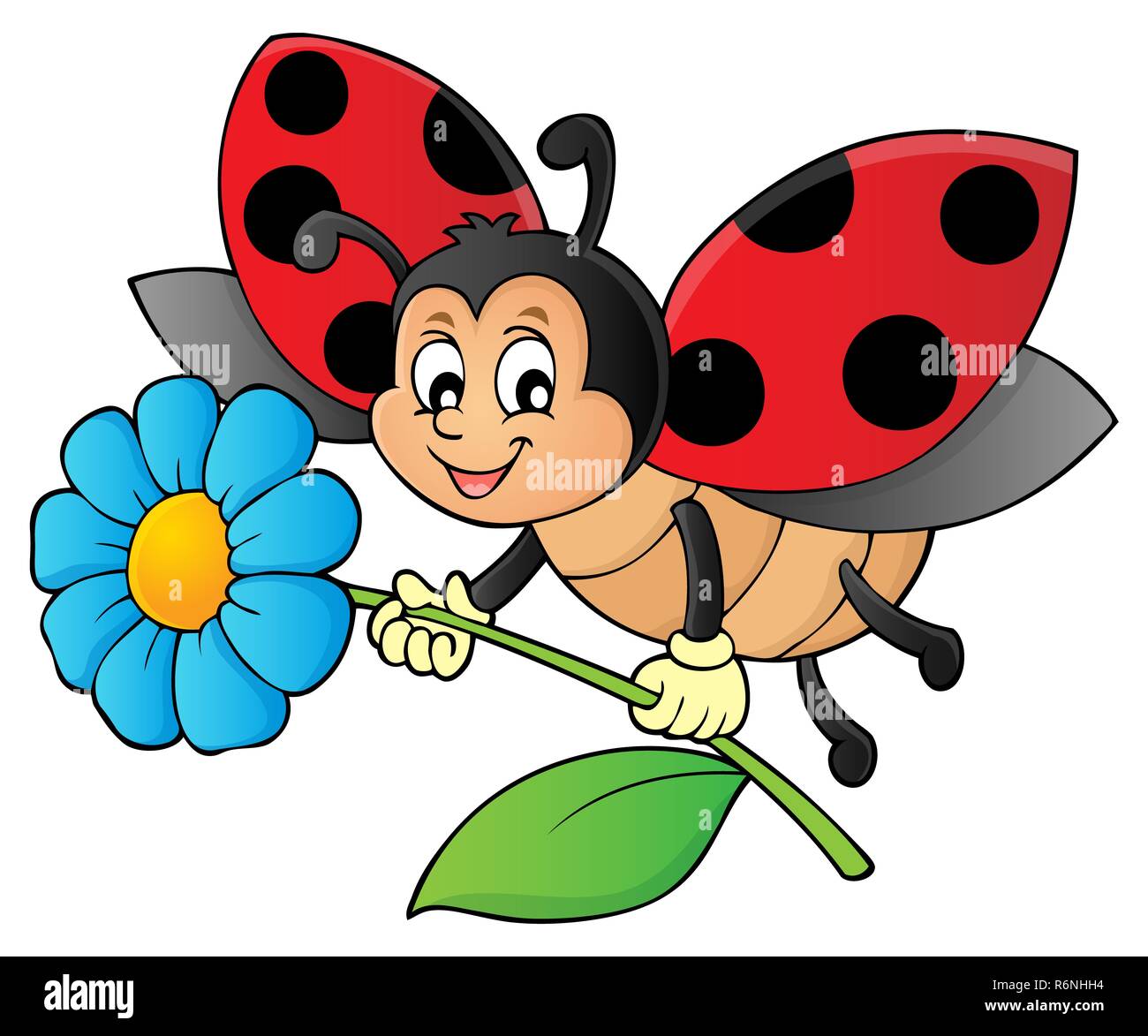 Ladybugs On Flowers Clipart