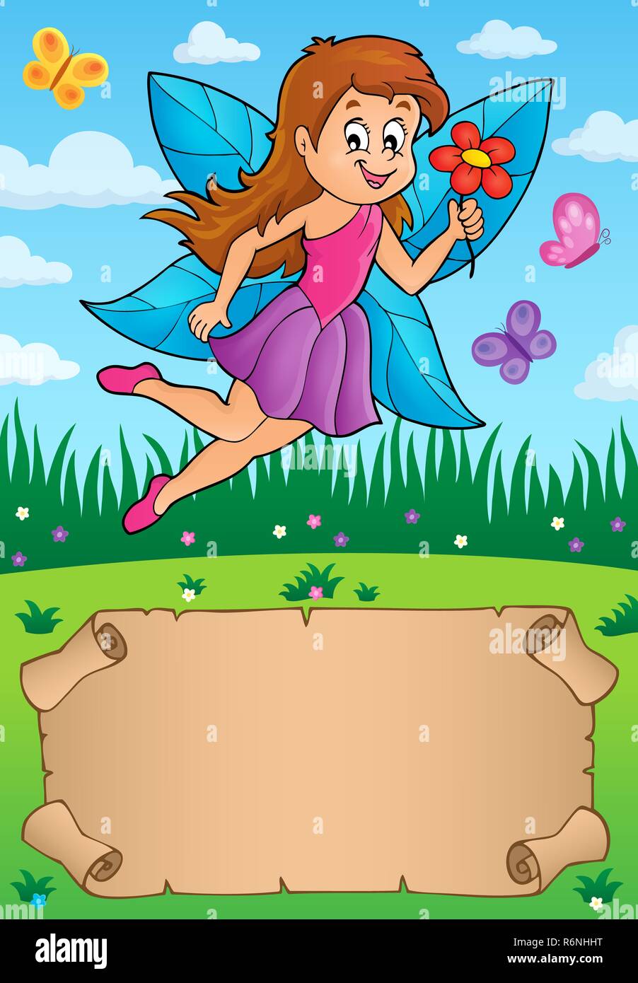 Small parchment with fairy Stock Photo - Alamy