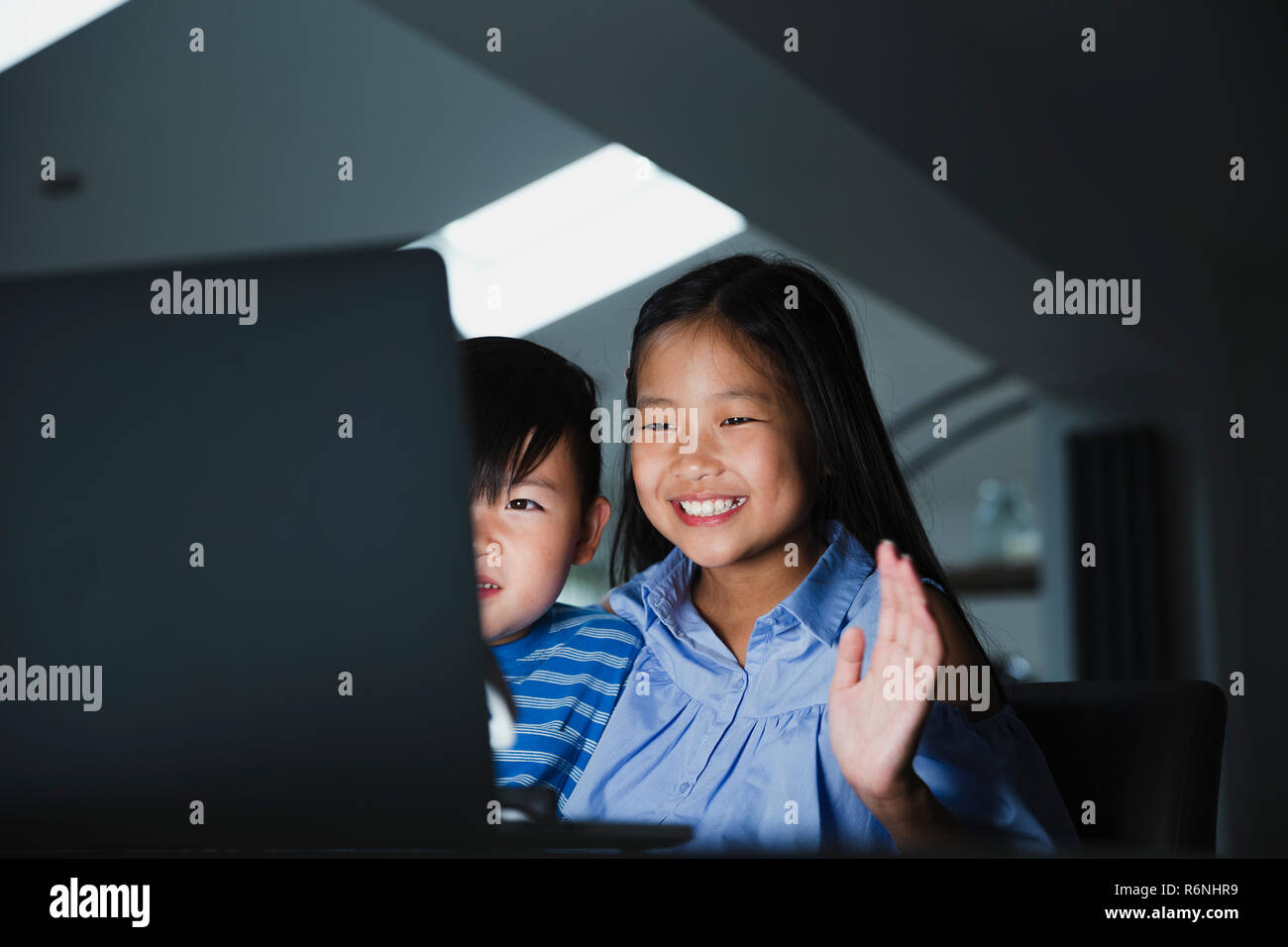 Staying Connected to our Family with Technology Stock Photo - Alamy