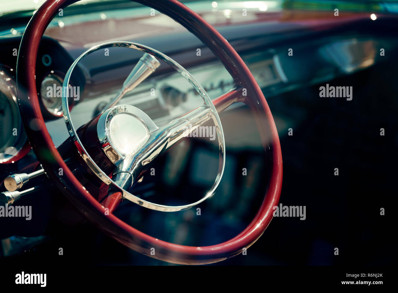 Classic car interior Stock Photo - Alamy