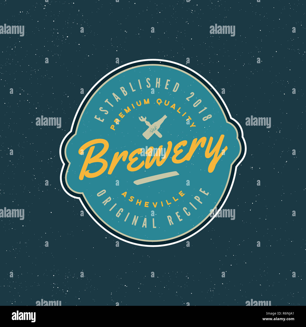 vintage brewery logo. retro styled beer emblem. vector illustration ...