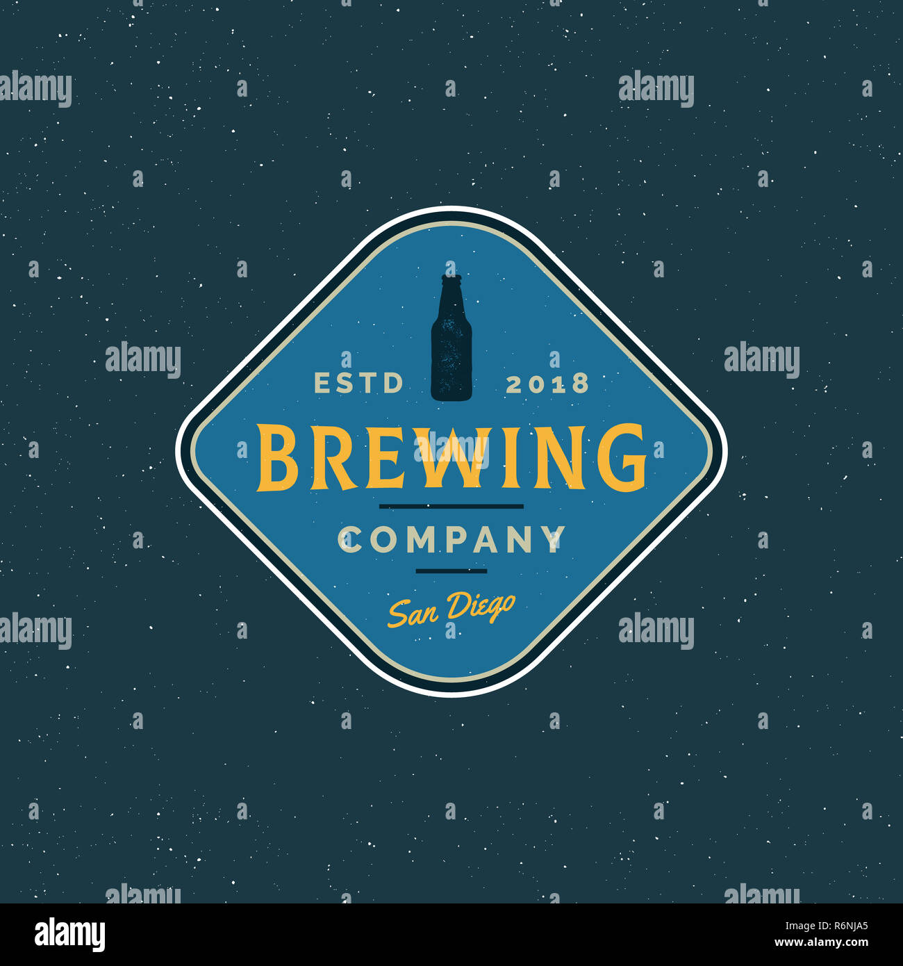 vintage brewery logo. retro styled beer emblem. vector illustration ...