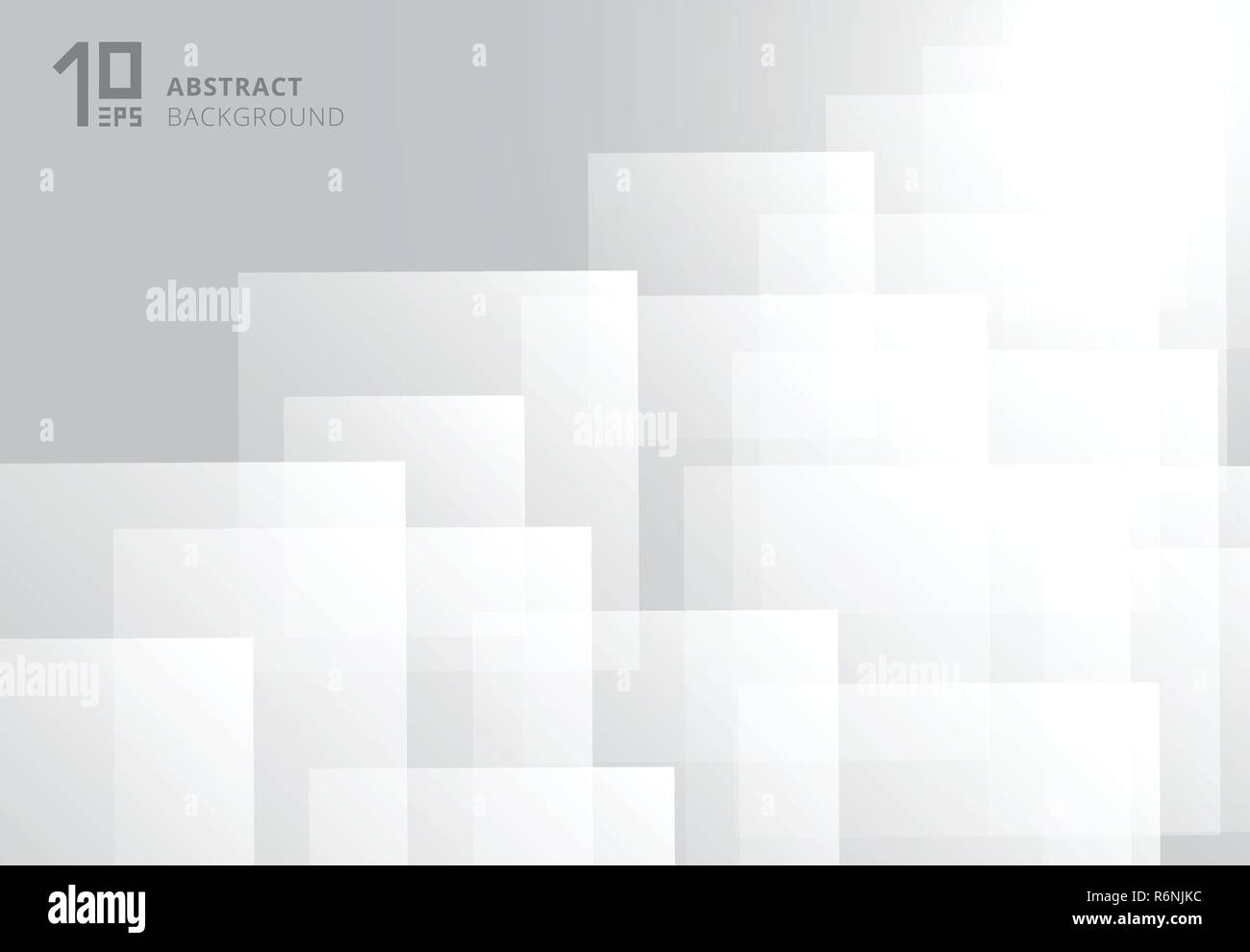 Abstract White Squares Pattern Futuristic Overlap Layer Background Vector Illustration Stock