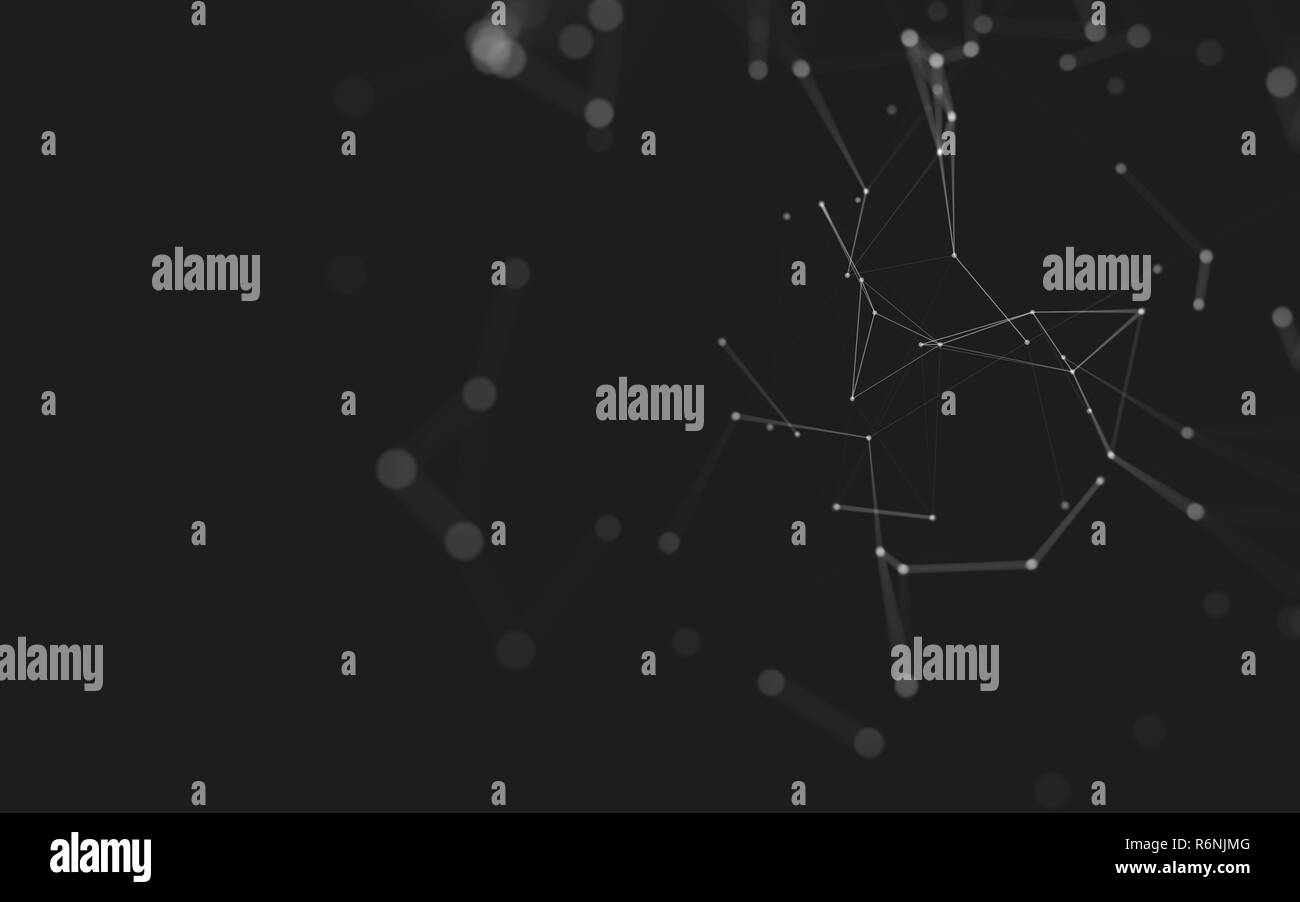 Abstract polygonal space low poly dark background, 3d rendering Stock ...