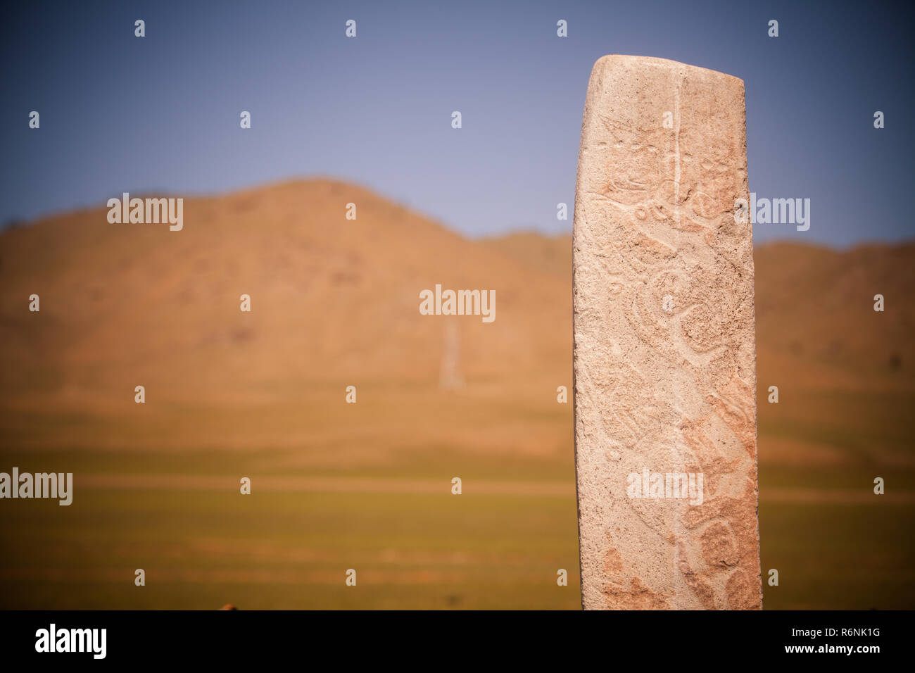 Deer stone in Mongolia Stock Photo - Alamy