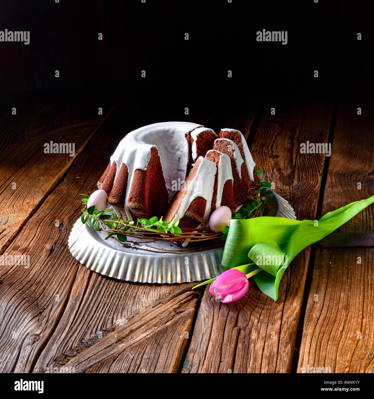 delicious chocolate spring cake Stock Photo - Alamy