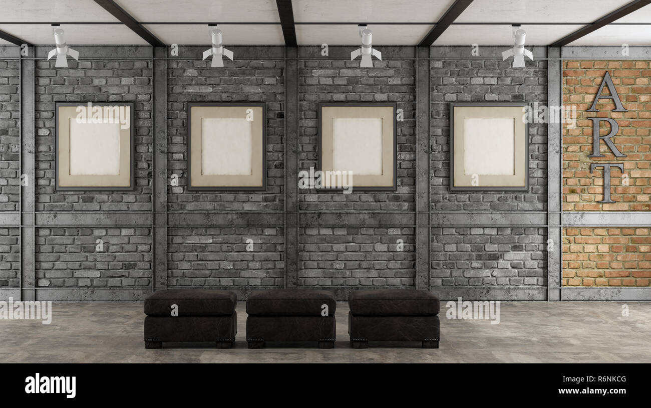 Art gallery in a loft Stock Photo - Alamy