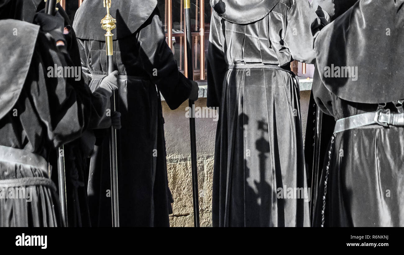 Detail of a traditional Spanish Holy Week procession Stock Photo - Alamy