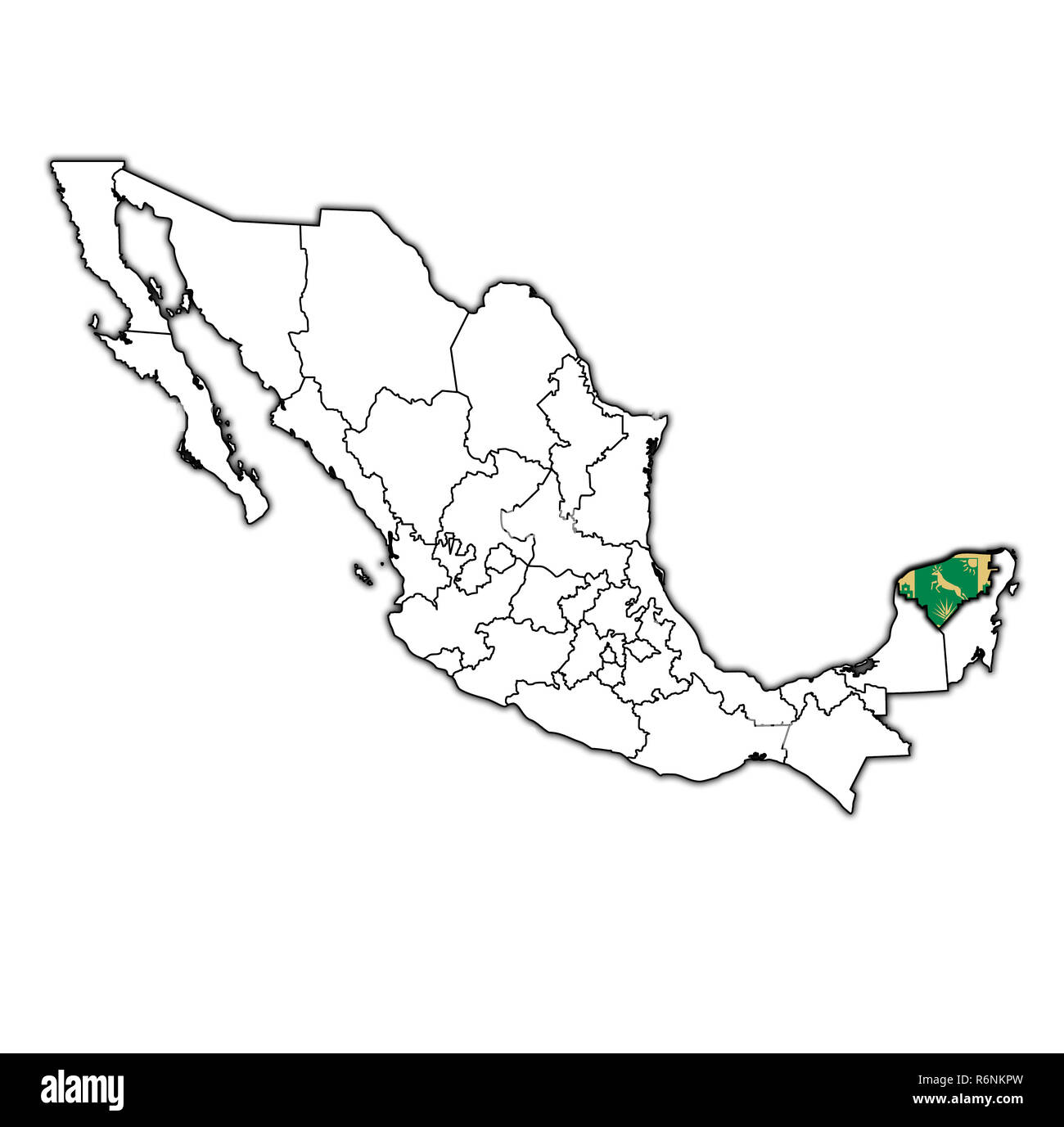 Yucatan mexico map Cut Out Stock Images & Pictures - Alamy