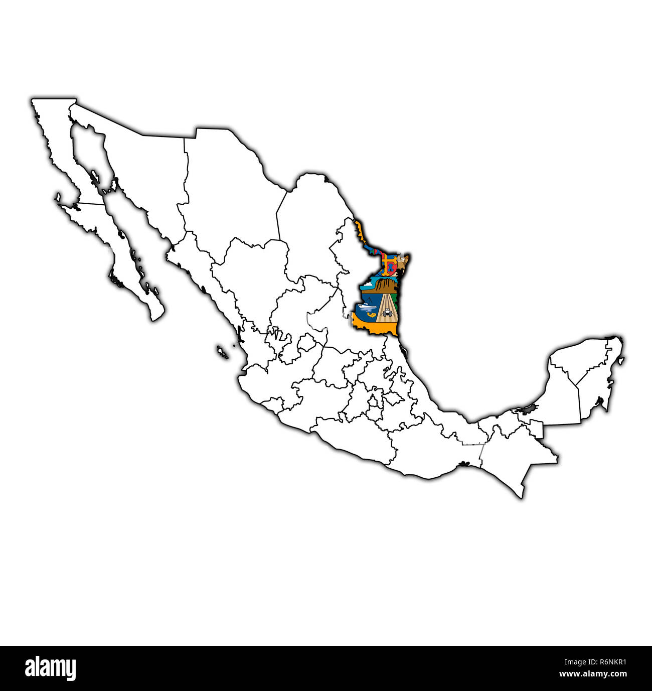 Tamaulipas map Cut Out Stock Images & Pictures - Alamy