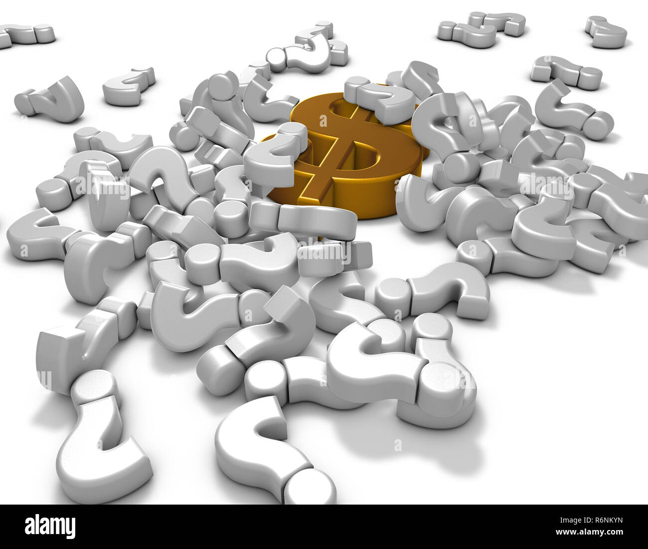 dollar symbol and question mark Stock Photo - Alamy