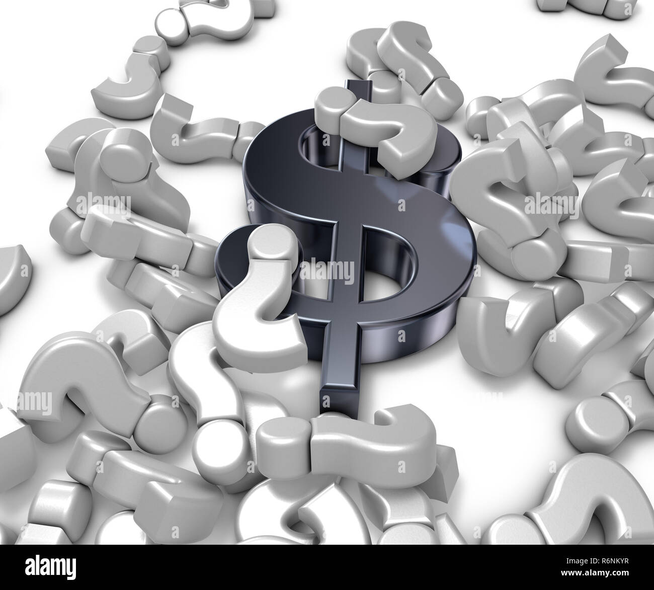 dollar symbol and question mark Stock Photo - Alamy