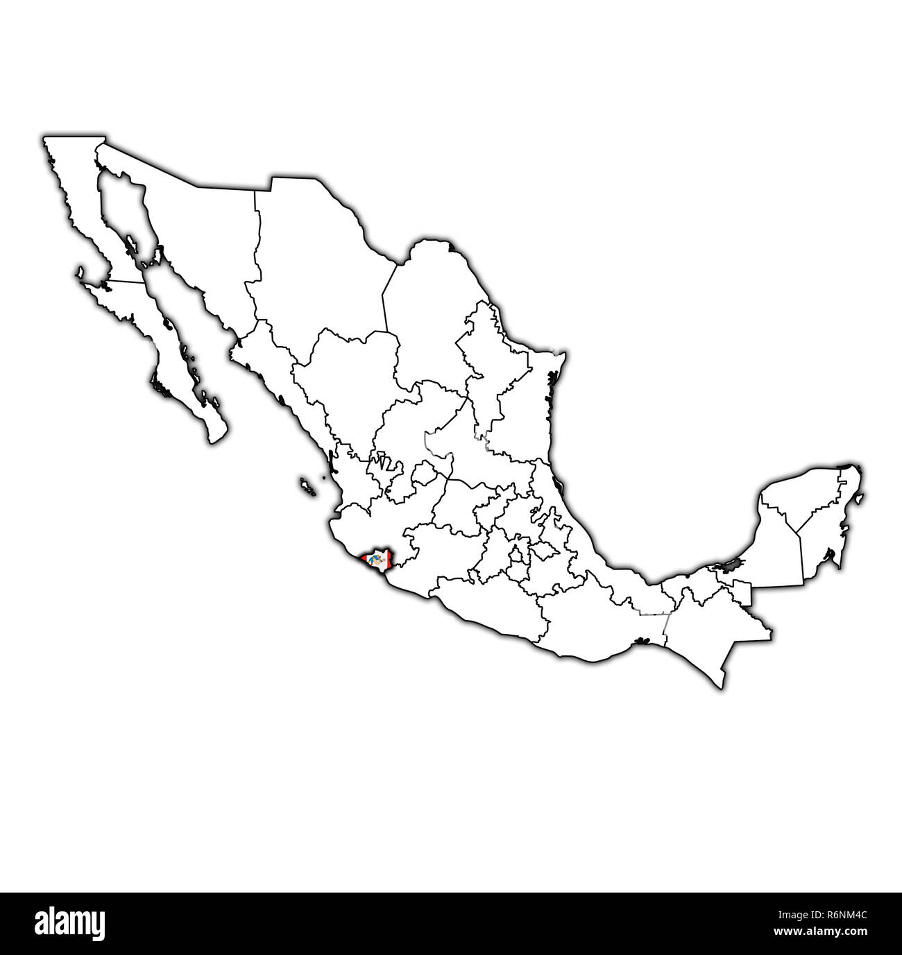 colima on administration map of Mexico Stock Photo - Alamy