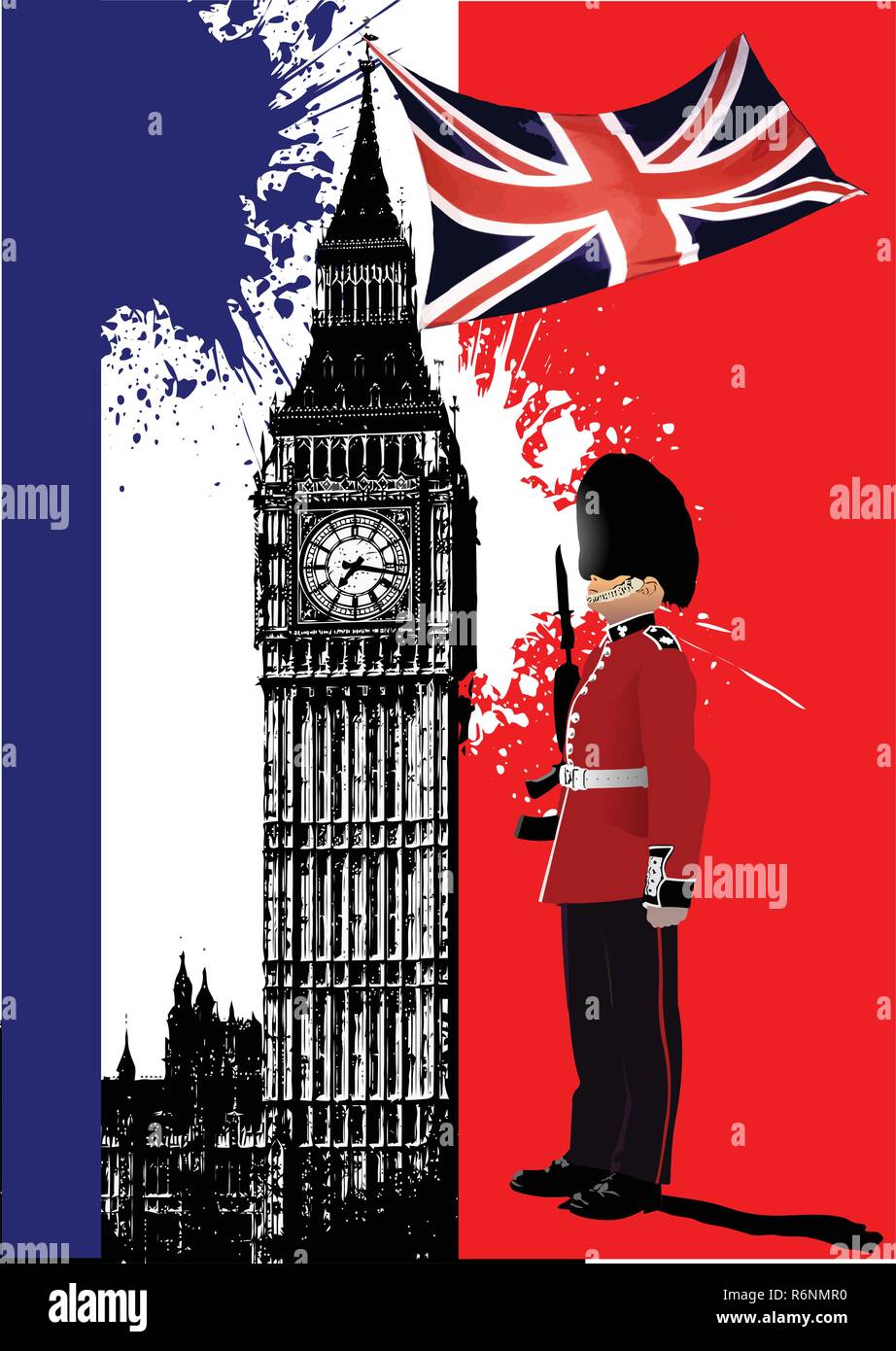 Cover for brochure with England image and Britain flag Stock Vector ...