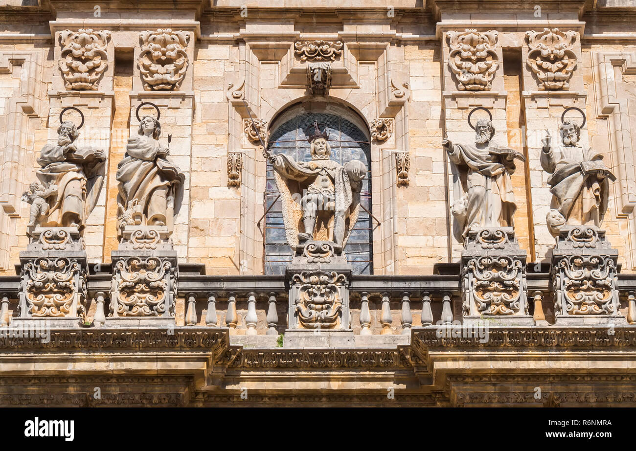 Jaen Assumption cathedral detail facade saints, Spain Stock Photo - Alamy