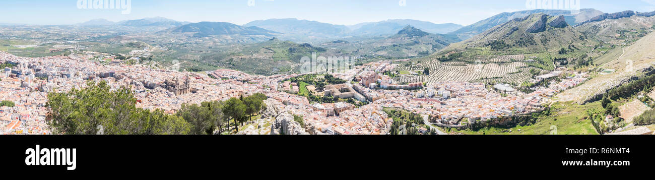 Jaen city panoramic view from Santa Catalina Cross view point, Spain ...