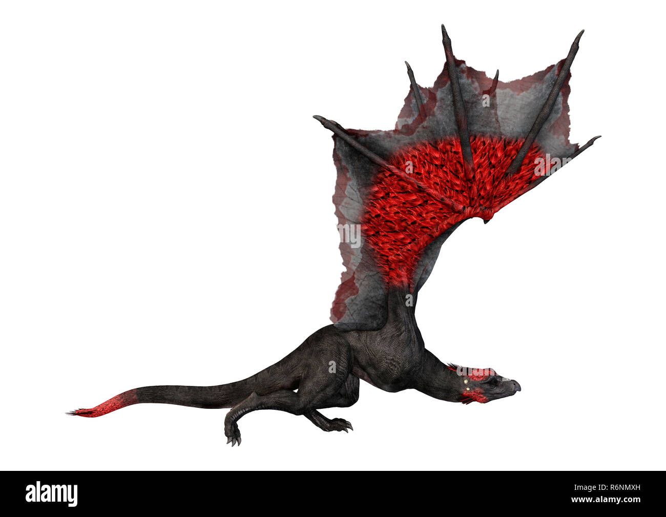 3D Rendering Fantasy Dragon on White Stock Photo - Alamy