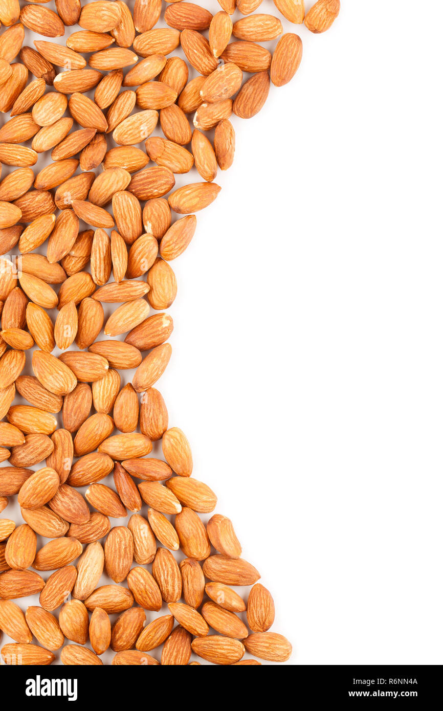 Top view of almonds seed in body shape Stock Photo - Alamy