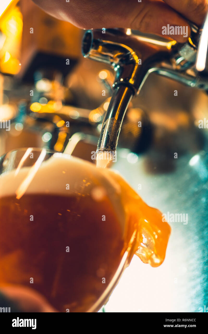 Beer taps in a pub Stock Photo - Alamy