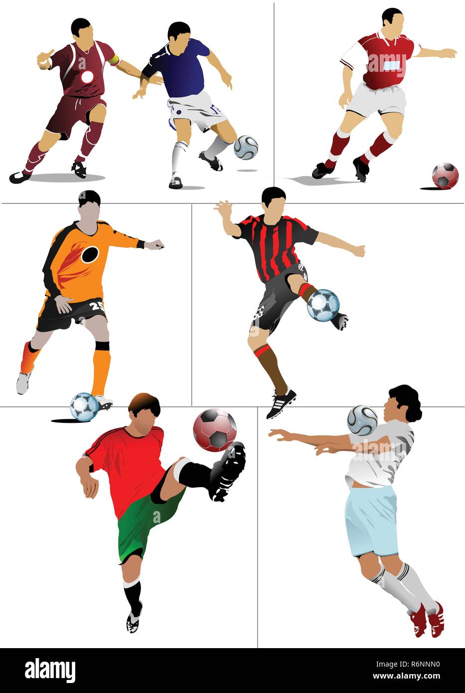 Soccer players. Colored Vector illustration for designers Stock Vector ...