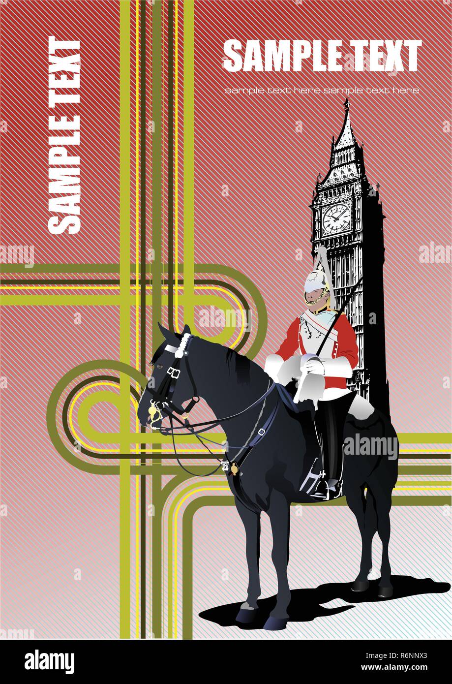 Cover for brochure with London images. Vector illustration Stock Vector ...