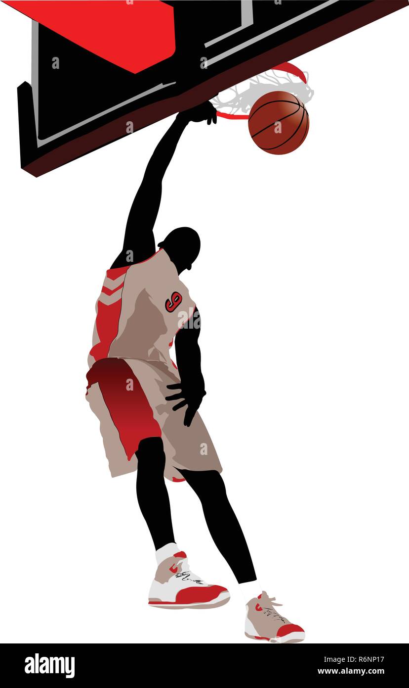 Basketball players. Vector illustration Stock Vector Image & Art - Alamy