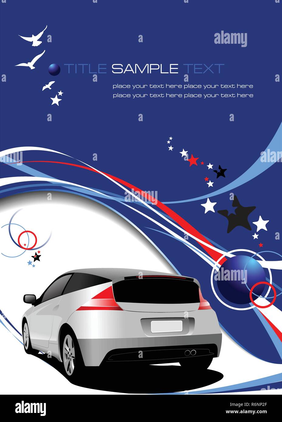 Blue business background with car image. Vector illustration Stock ...