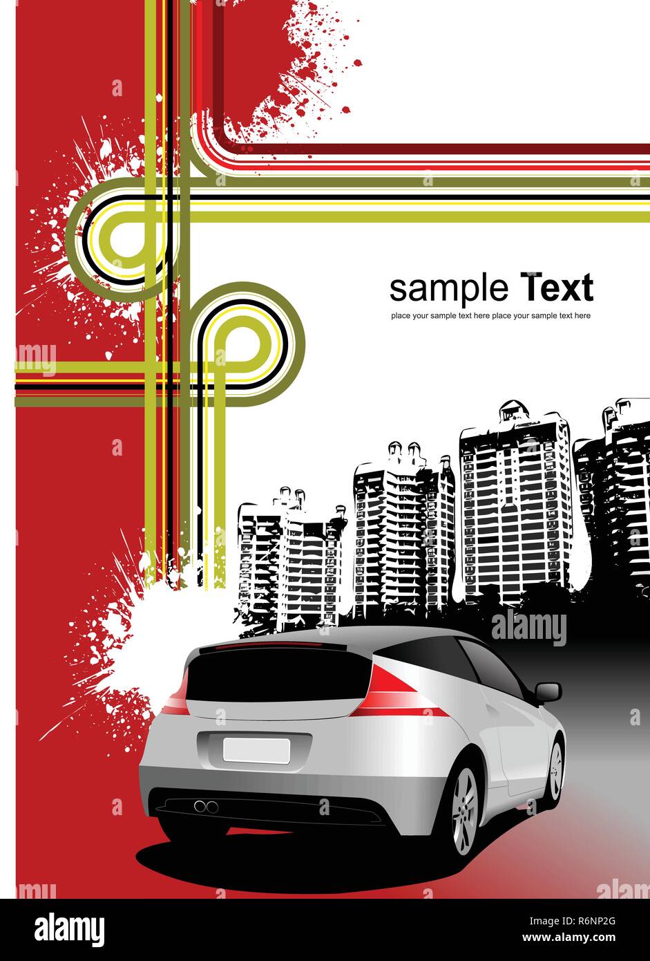 Cover for brochure with urban background. Vector illustration Stock ...