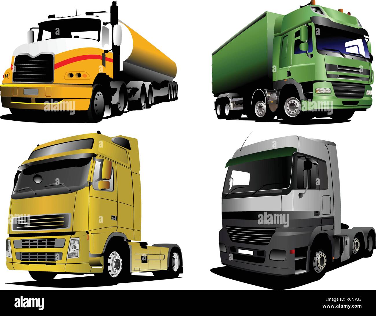 Four Vector illustration of trucks Stock Vector Image & Art - Alamy