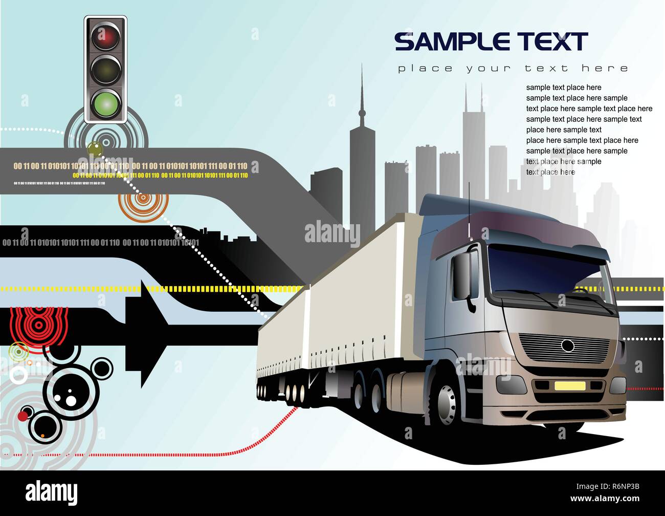 Abstract hi-tech background with truck image. Vector Stock Vector Image ...
