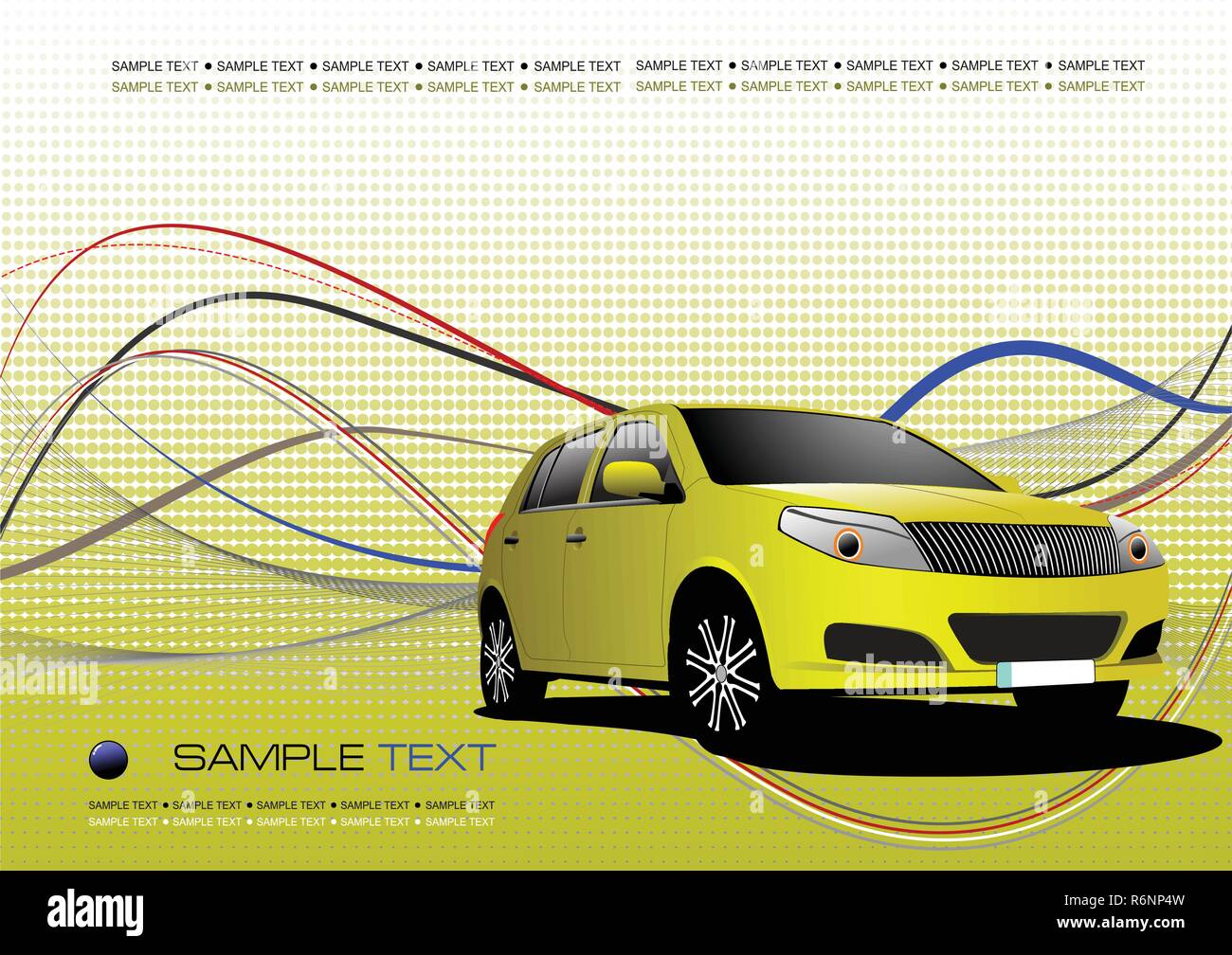 Yellow business background with car image. Vector illustration Stock ...