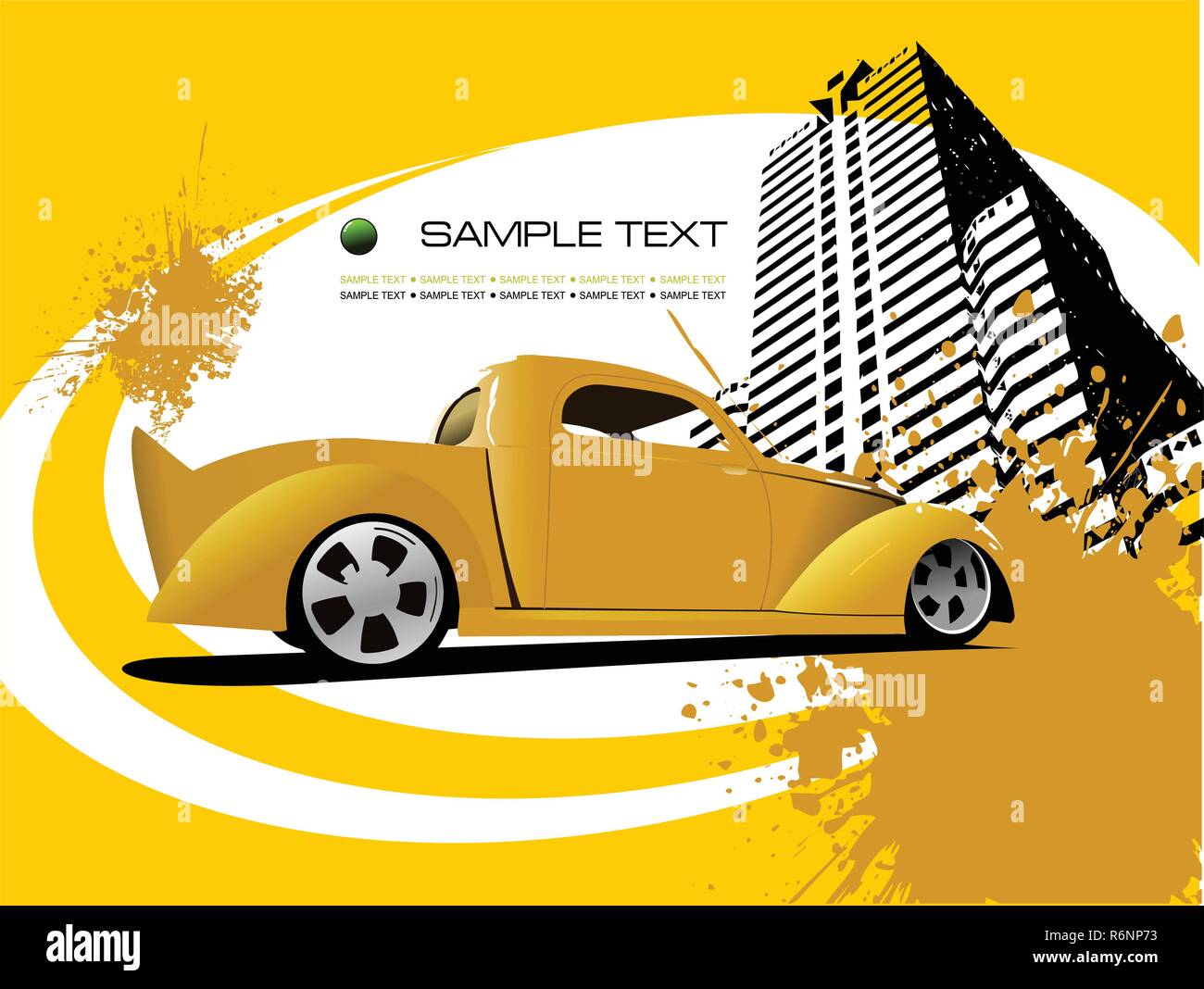 Yellow business background with car image. Vector illustration Stock ...
