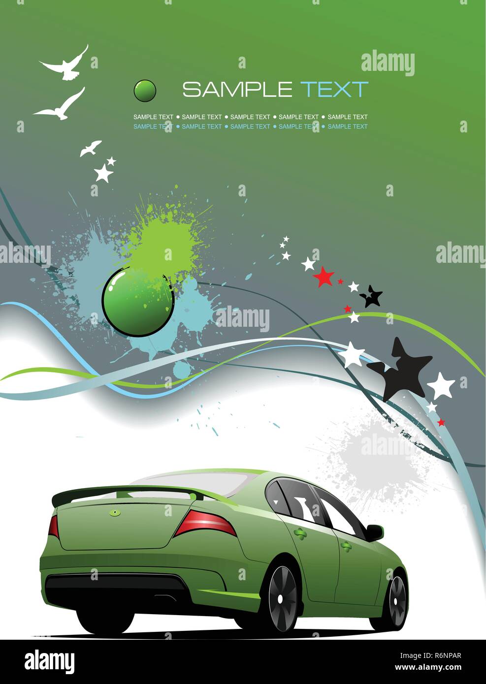 Green-Grey background with green car. Vector illustration Stock Vector ...
