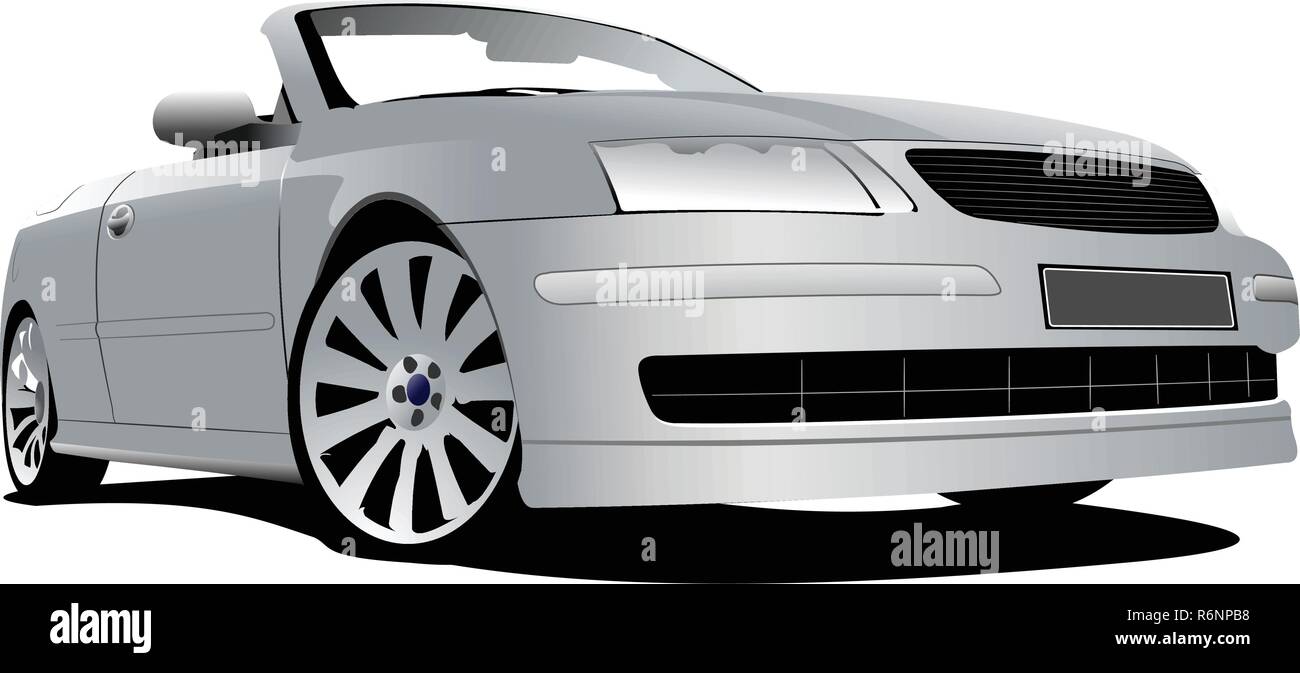 Silver cabriolet Stock Vector Images - Alamy