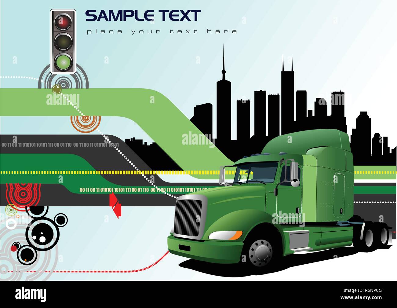 Abstract hi-tech background with lorry image. Vector Stock Vector Image ...