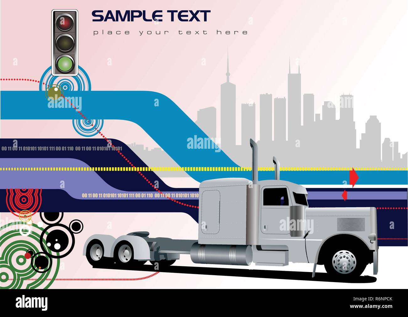 Abstract hi-tech background with lorry image. Vector Stock Vector Image ...