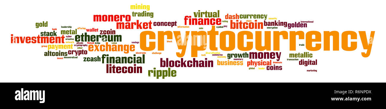 Cryptocurrency word cloud Stock Photo - Alamy