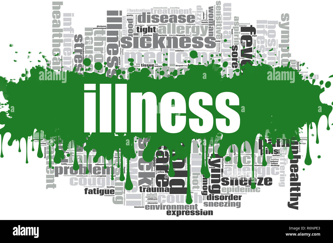 Illness word cloud design Stock Photo - Alamy