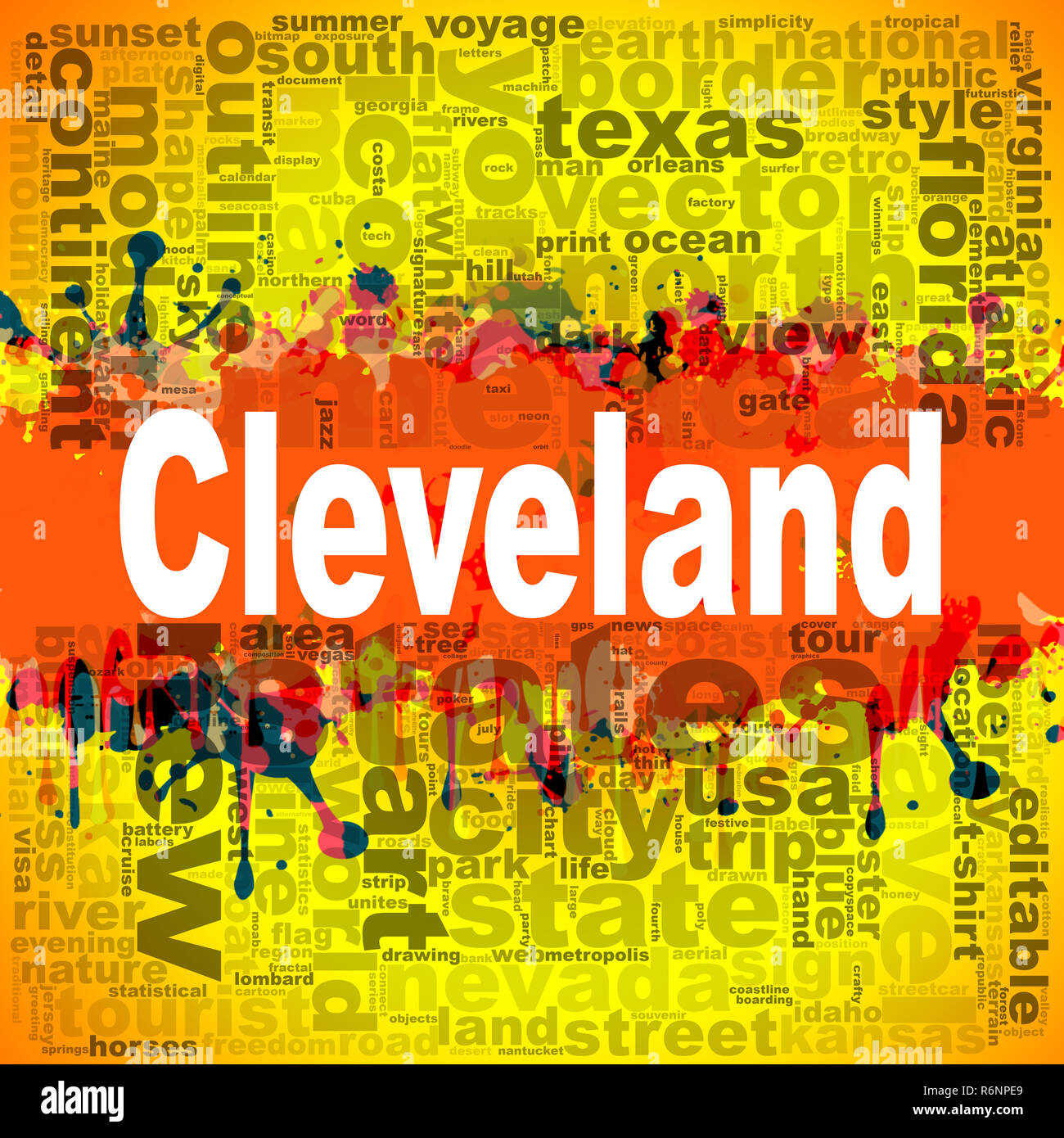 Cleveland word hi-res stock photography and images - Alamy