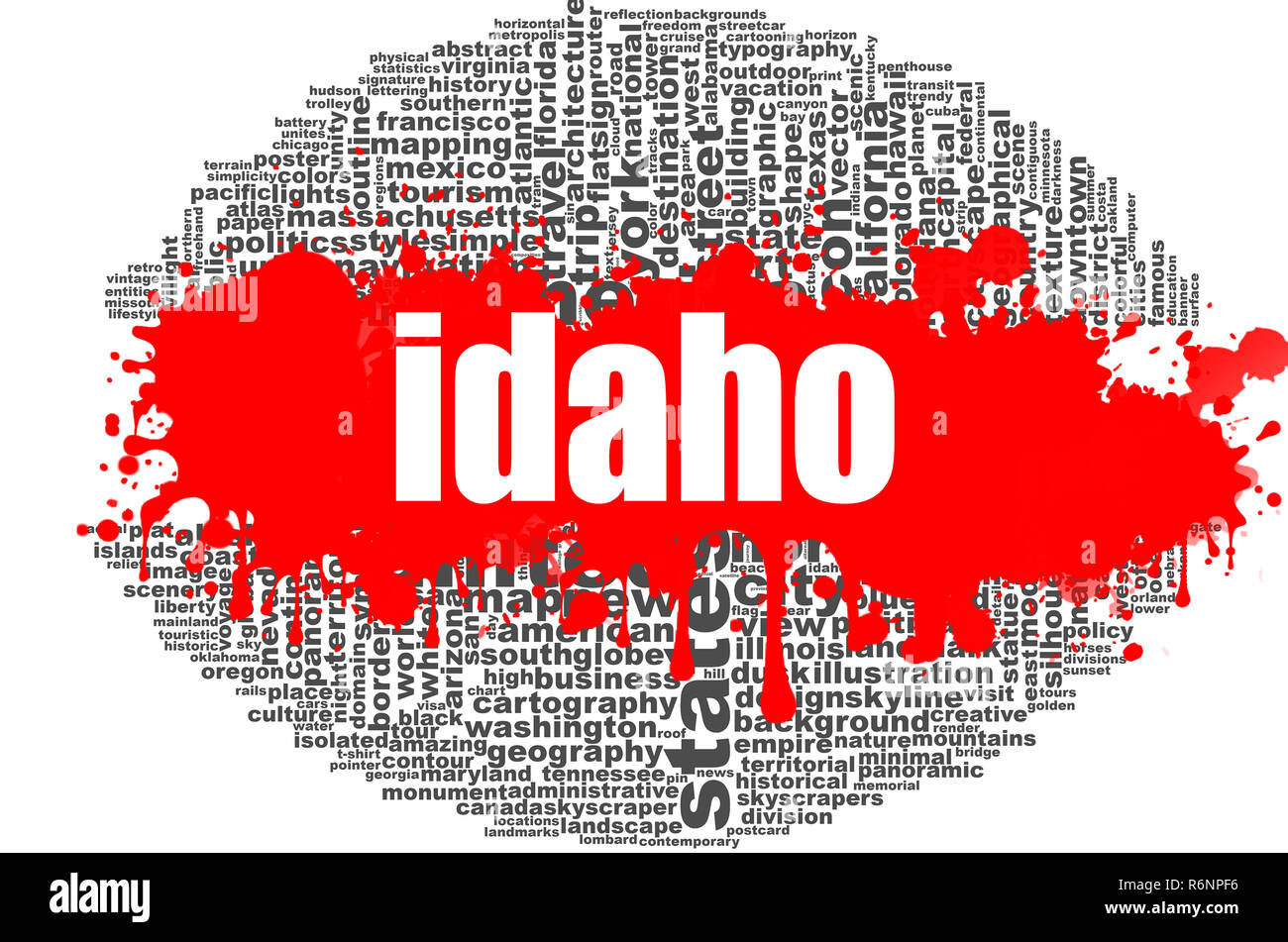 Idaho word cloud design Stock Photo - Alamy