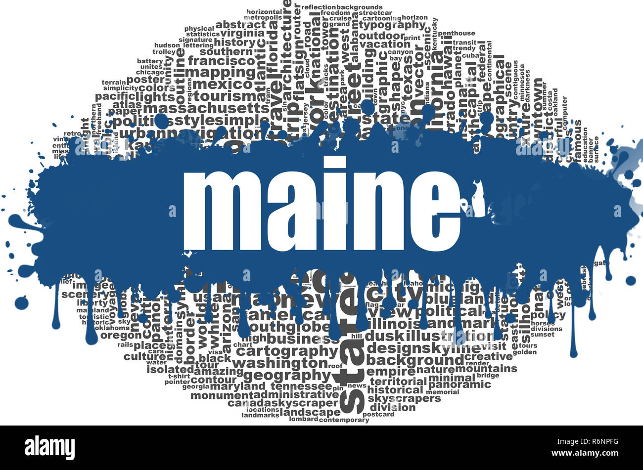 Maine word cloud design hi-res stock photography and images - Alamy