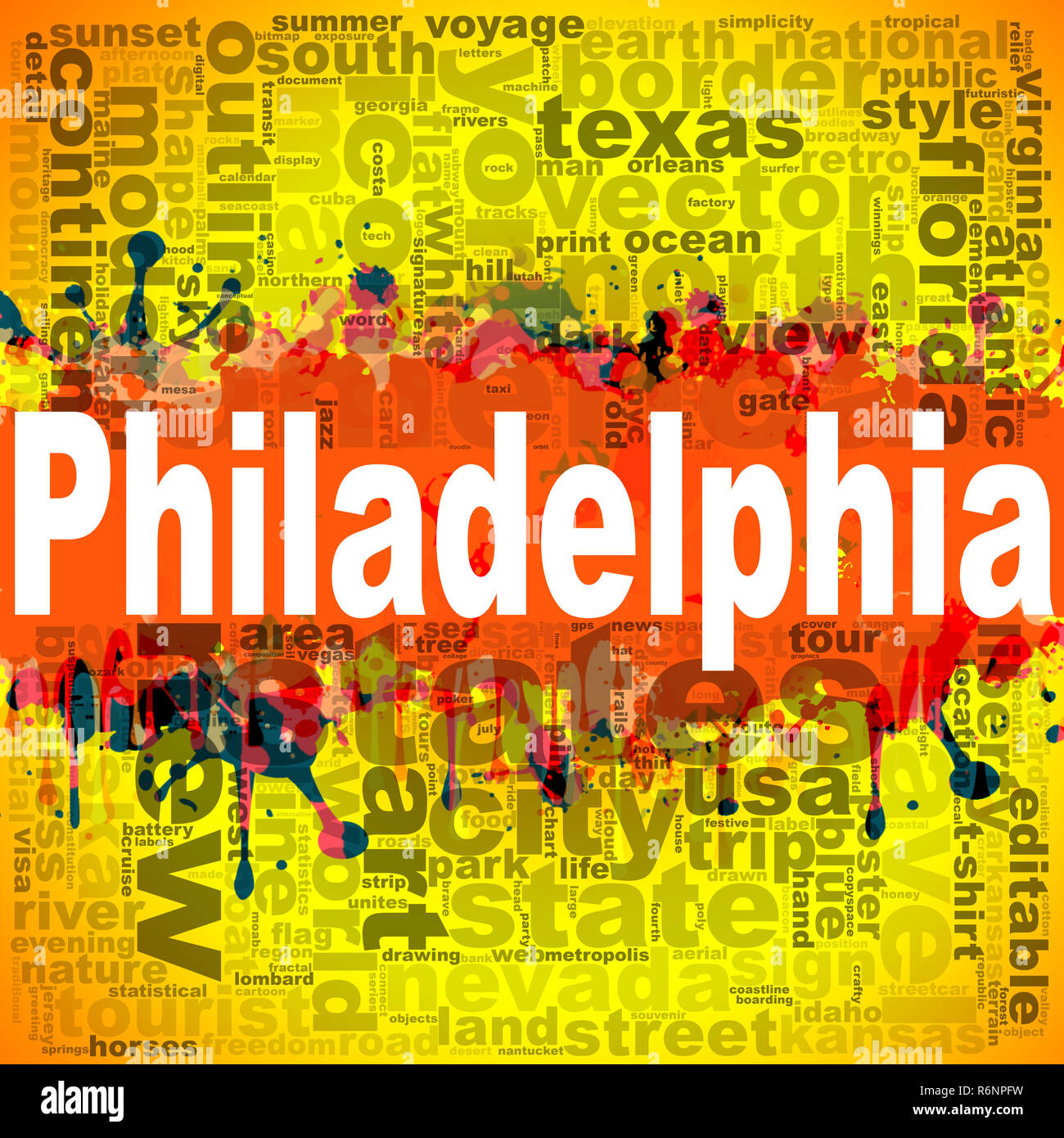 Philadelphia word cloud design Stock Photo - Alamy