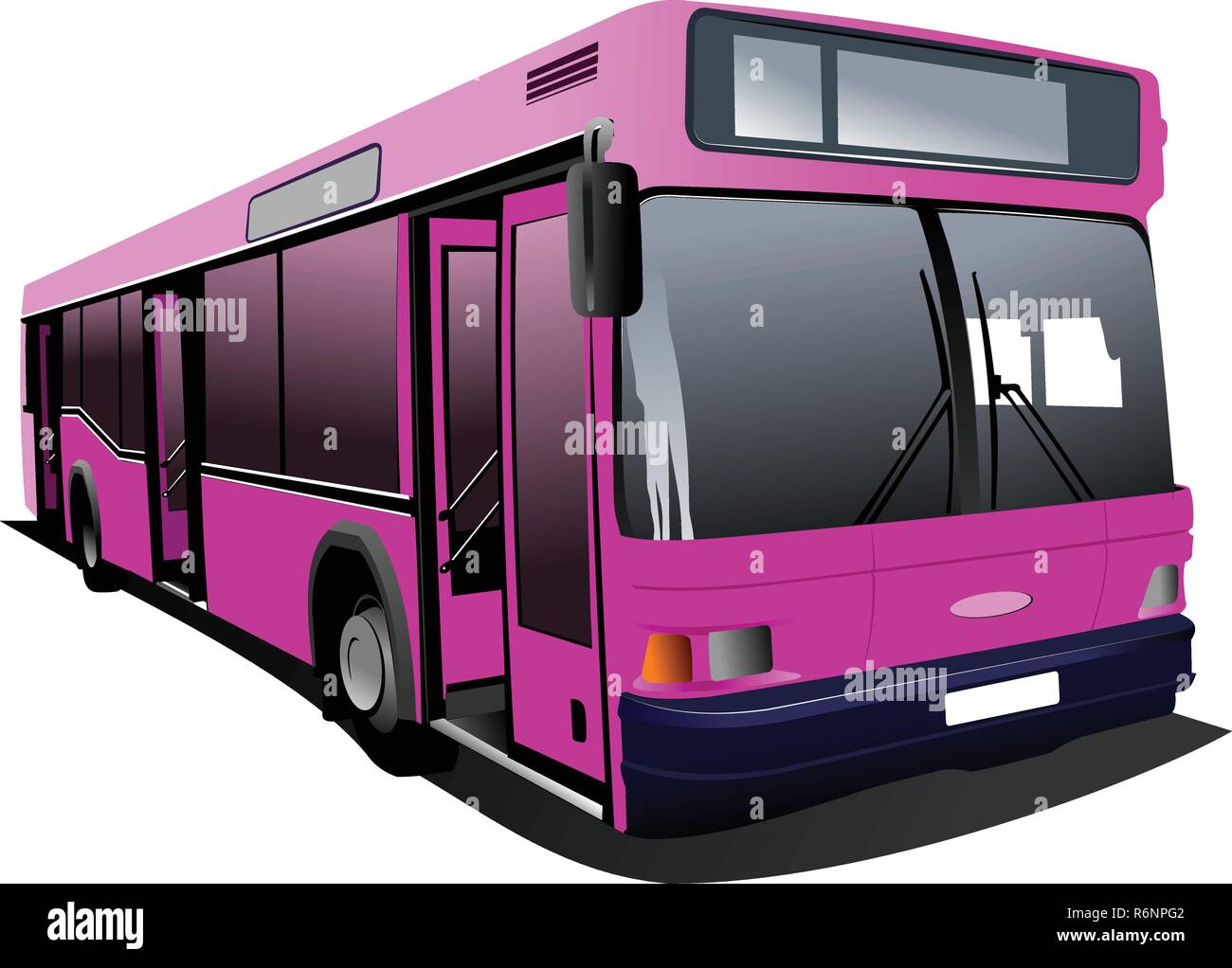 Pink city bus. Coach. Vector illustration Stock Vector Image & Art - Alamy